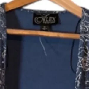 Alex Evenings | Jackets & Coats | Alex Evenings Blue Floral Glitter ...